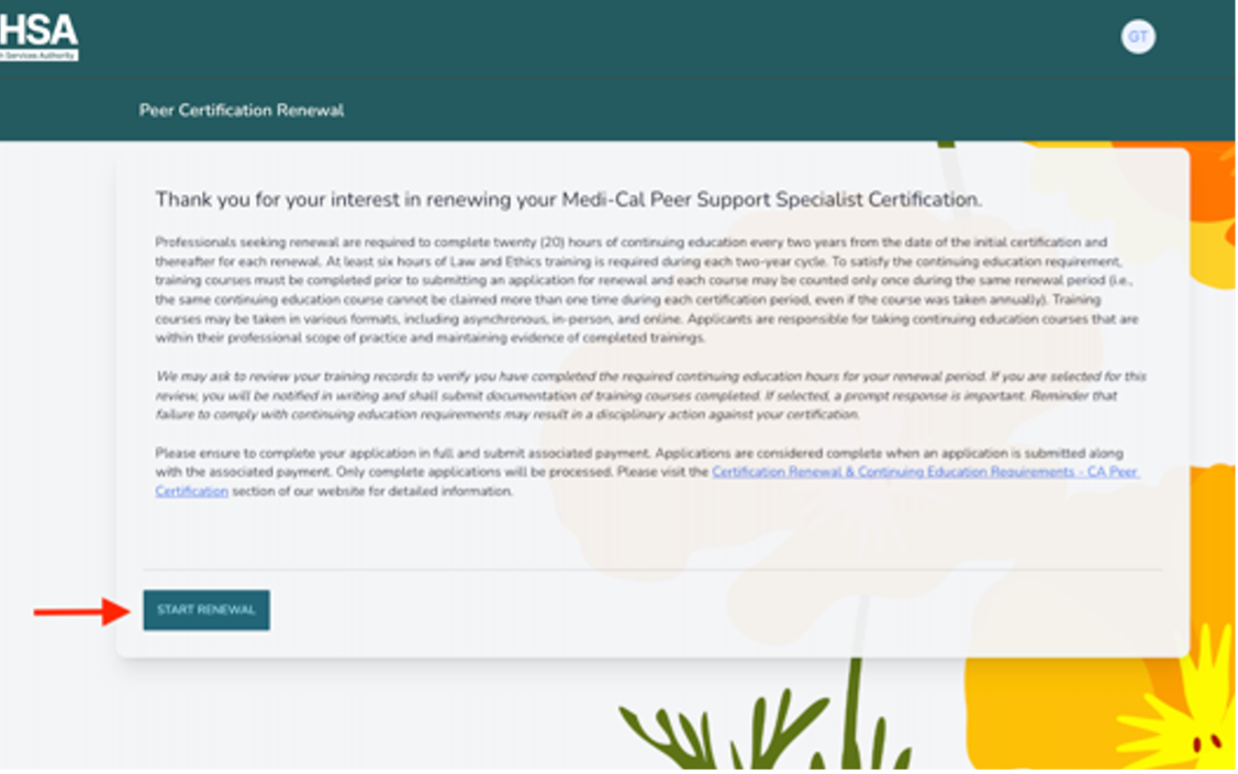 How To - Certification Renewal - California Peer Certification