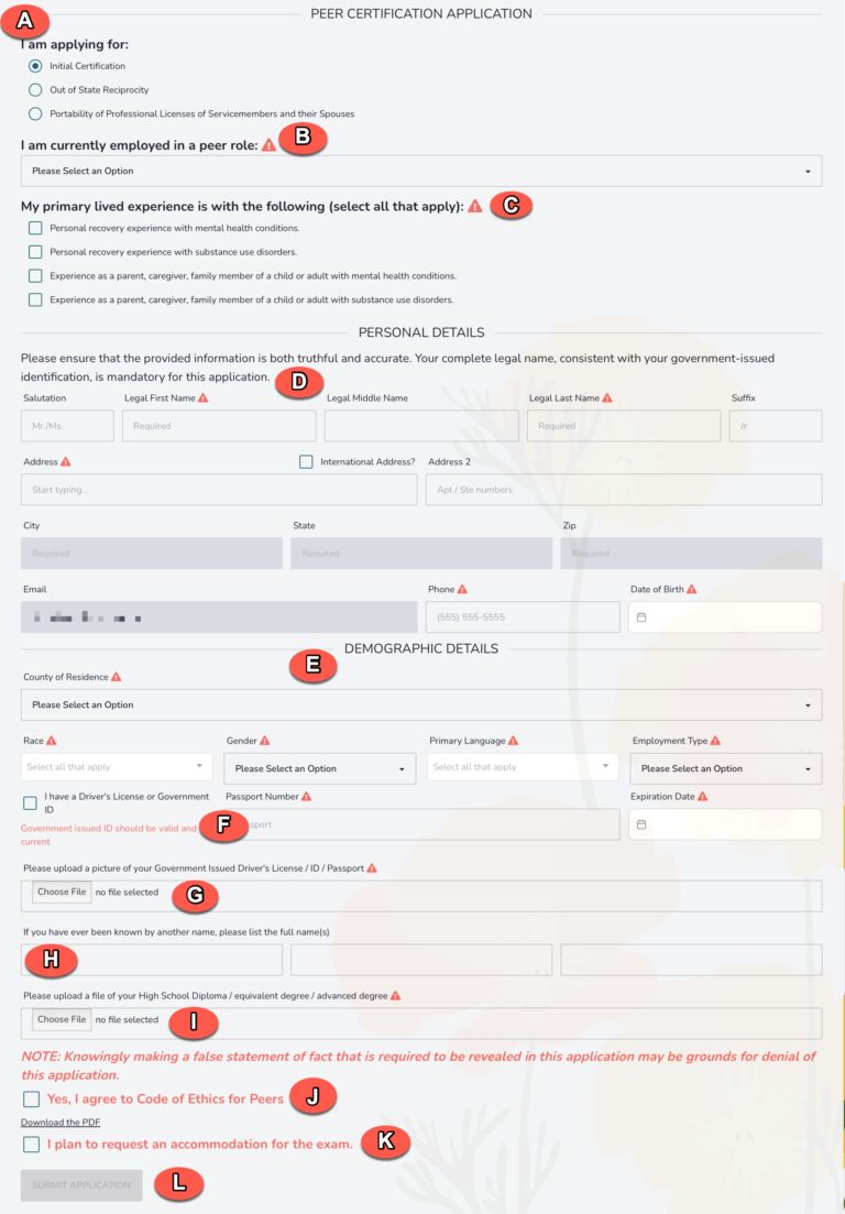 How To - Apply - California Peer Certification